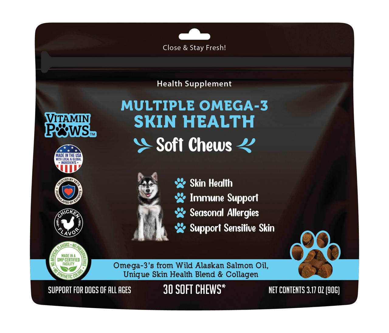 Skin Health Care Dog Supplement | Omega-3 Fatty Acids for Pet | Vitamin ...